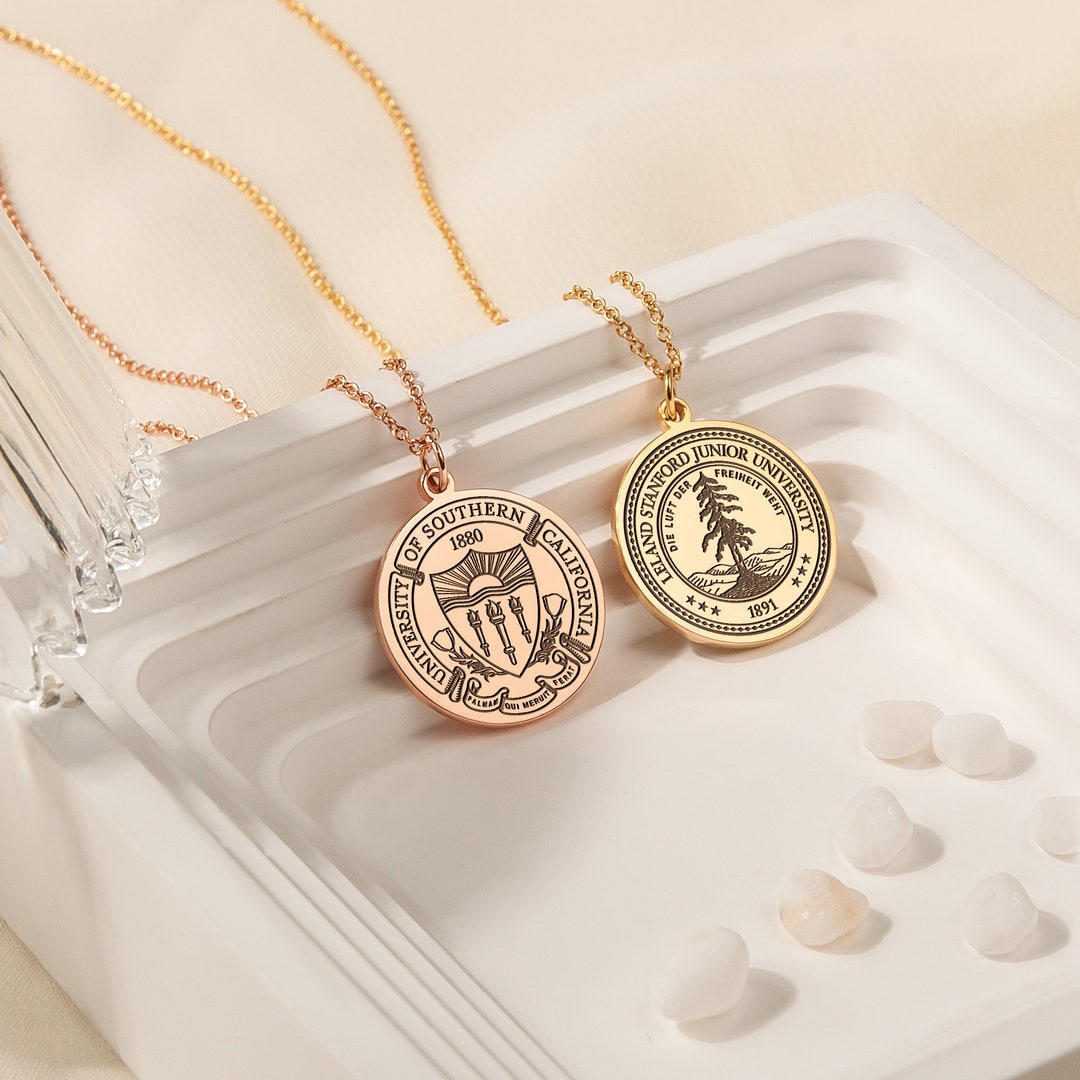 Graduation Necklace - Custom College Logo Necklace - College Graduation ...