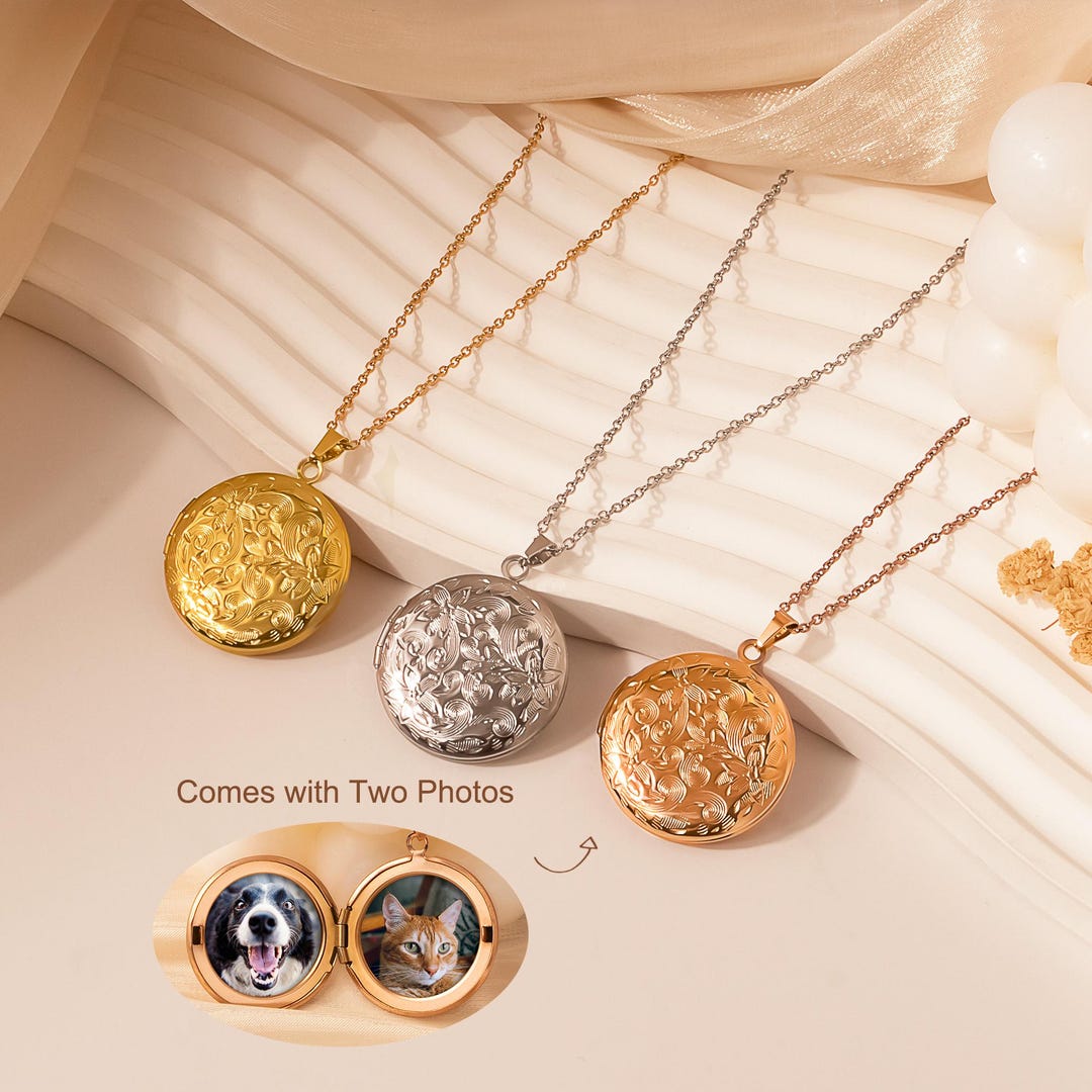 Vintage Photo Locket Necklace - Custom Locket Necklace With Photo ...