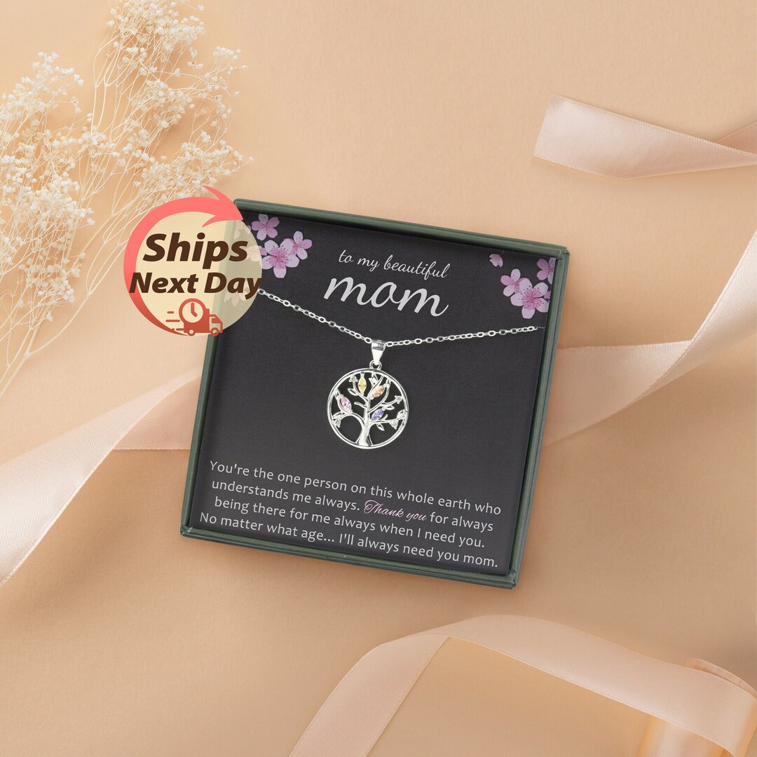 Custom Mom Gifts Family Tree Necklace for Mom Personalized Gifts for ...