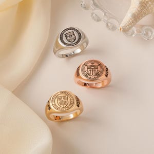 Engraved Class Ring - Custom College Graduation Ring - Personalized ...