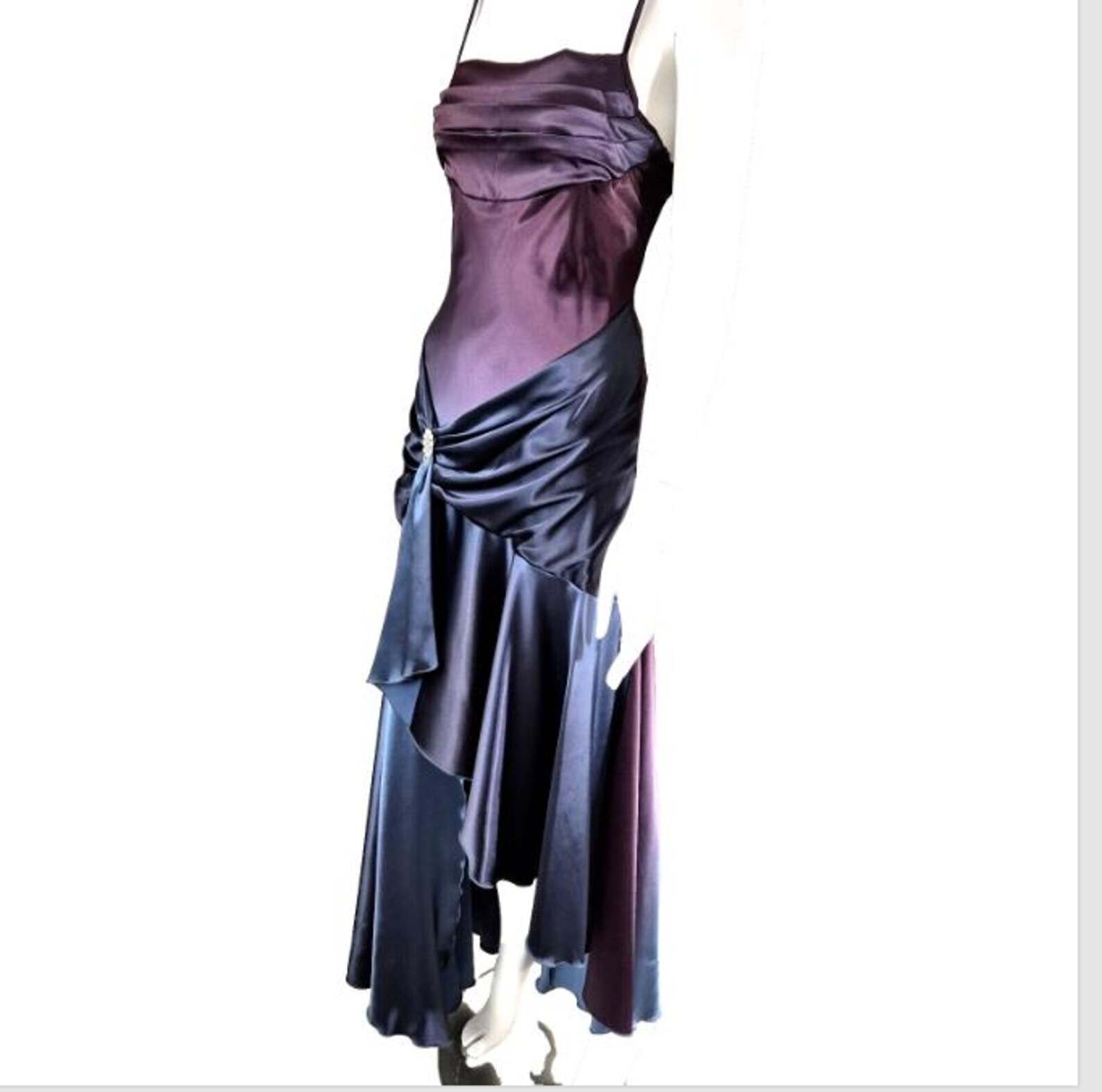 Vintage 1990's Ombre Mermaid Gown Slinky Dress Romantic Goth Satin ...