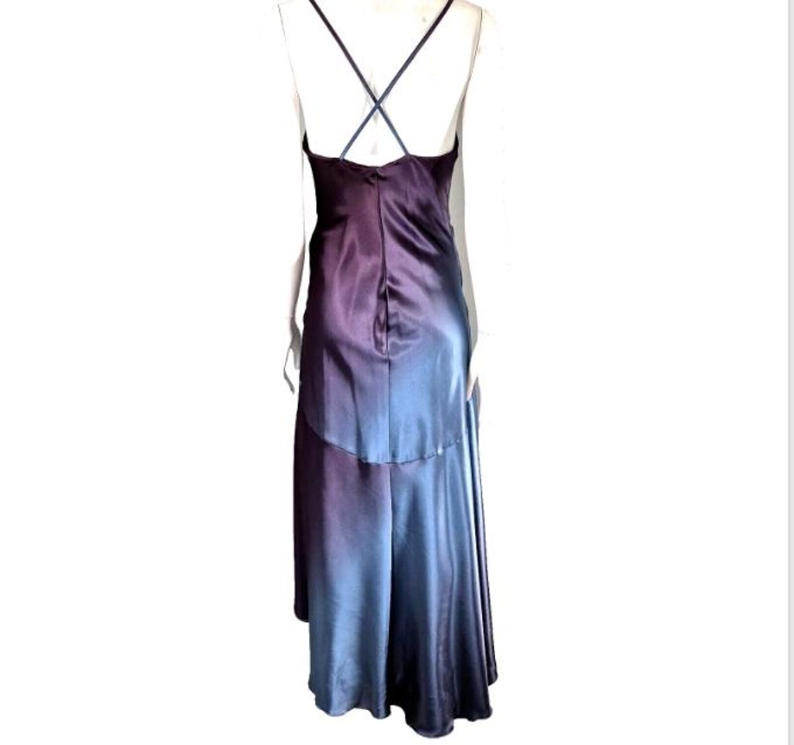Vintage 1990's Ombre Mermaid Gown Slinky Dress Romantic Goth Satin ...