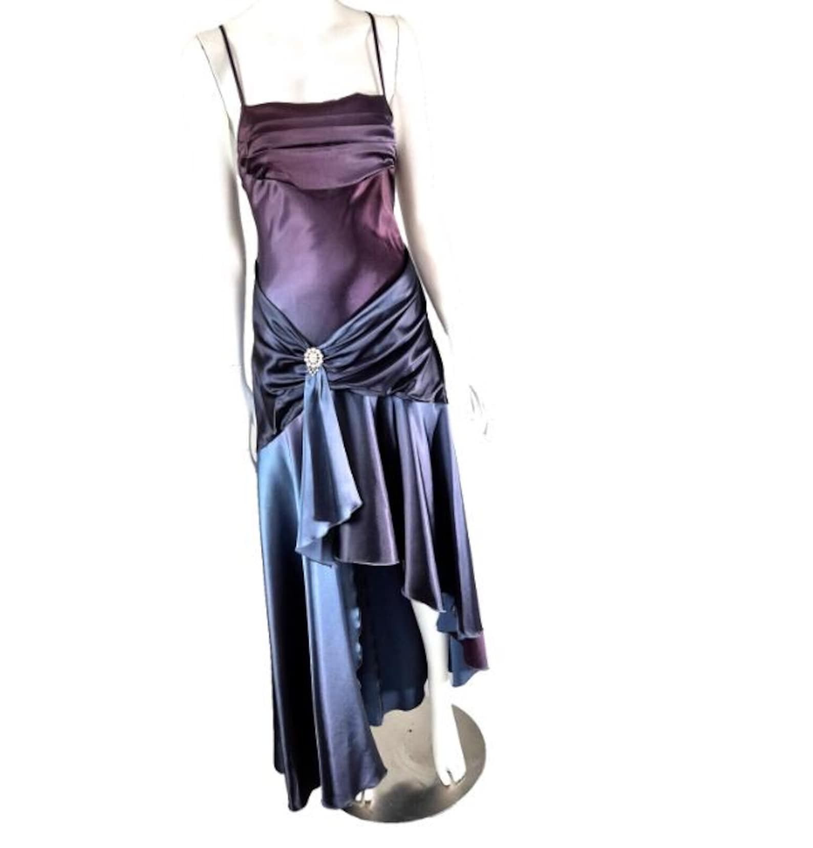 Vintage 1990's Ombre Mermaid Gown Slinky Dress Romantic Goth Satin ...