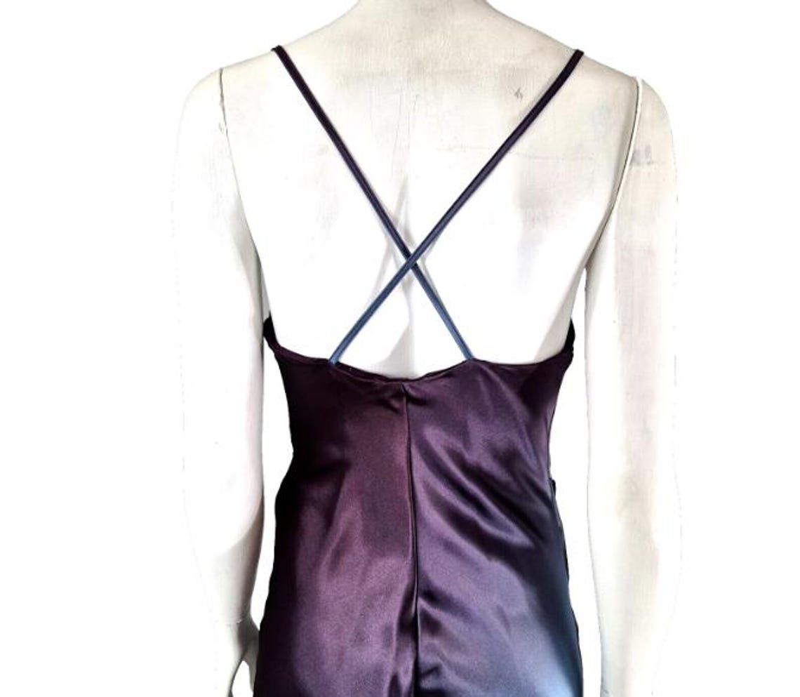 Vintage 1990's Ombre Mermaid Gown Slinky Dress Romantic Goth Satin ...