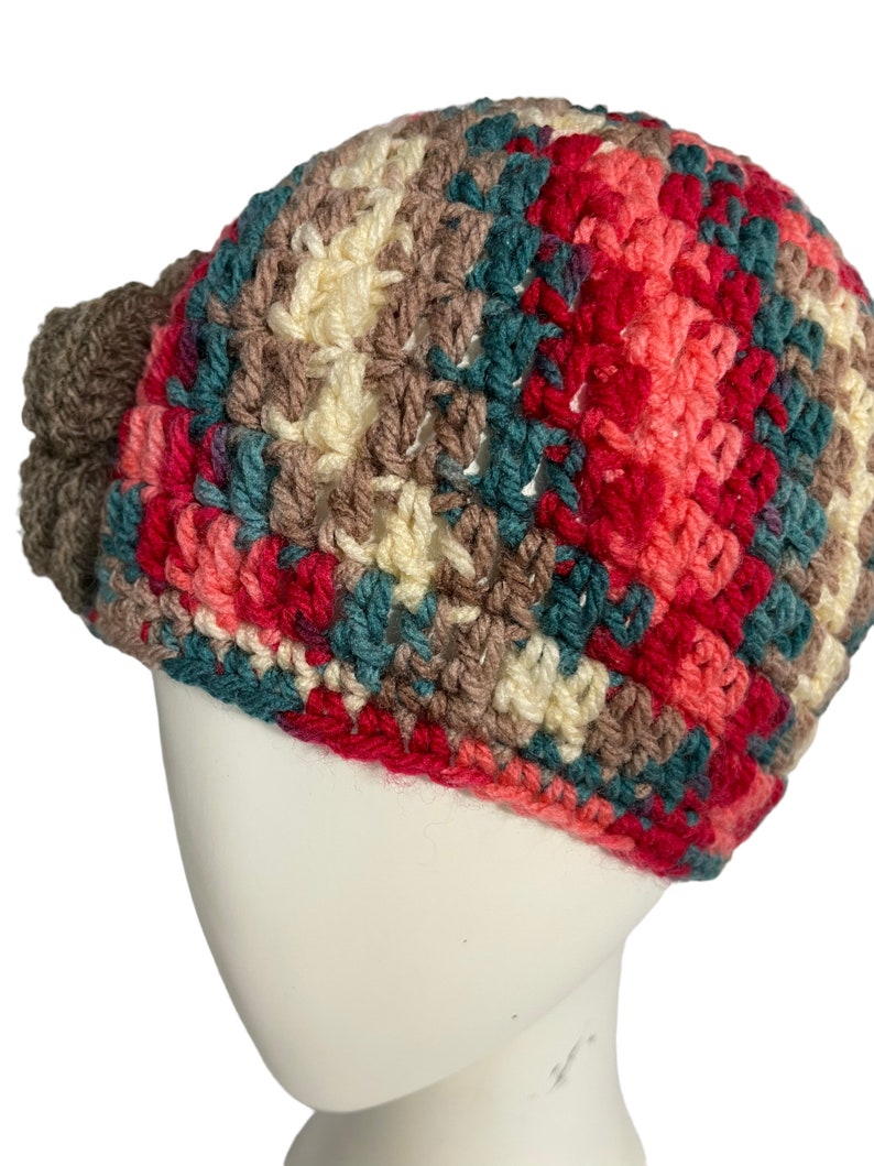 Vintage Woollen Hat With Flower Clueless Crocheted Beanie Cozy Hat Y2K ...