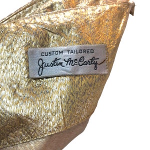 Vintage Dress 1940's Gold Lame Justin Mccarthy Designer Size 6 Sunray ...