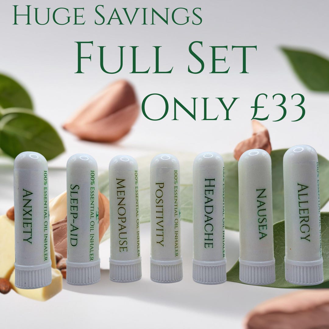 Essential Oil Aromatherapy Inhaler Set: Natural Wellness & Mood Support ...