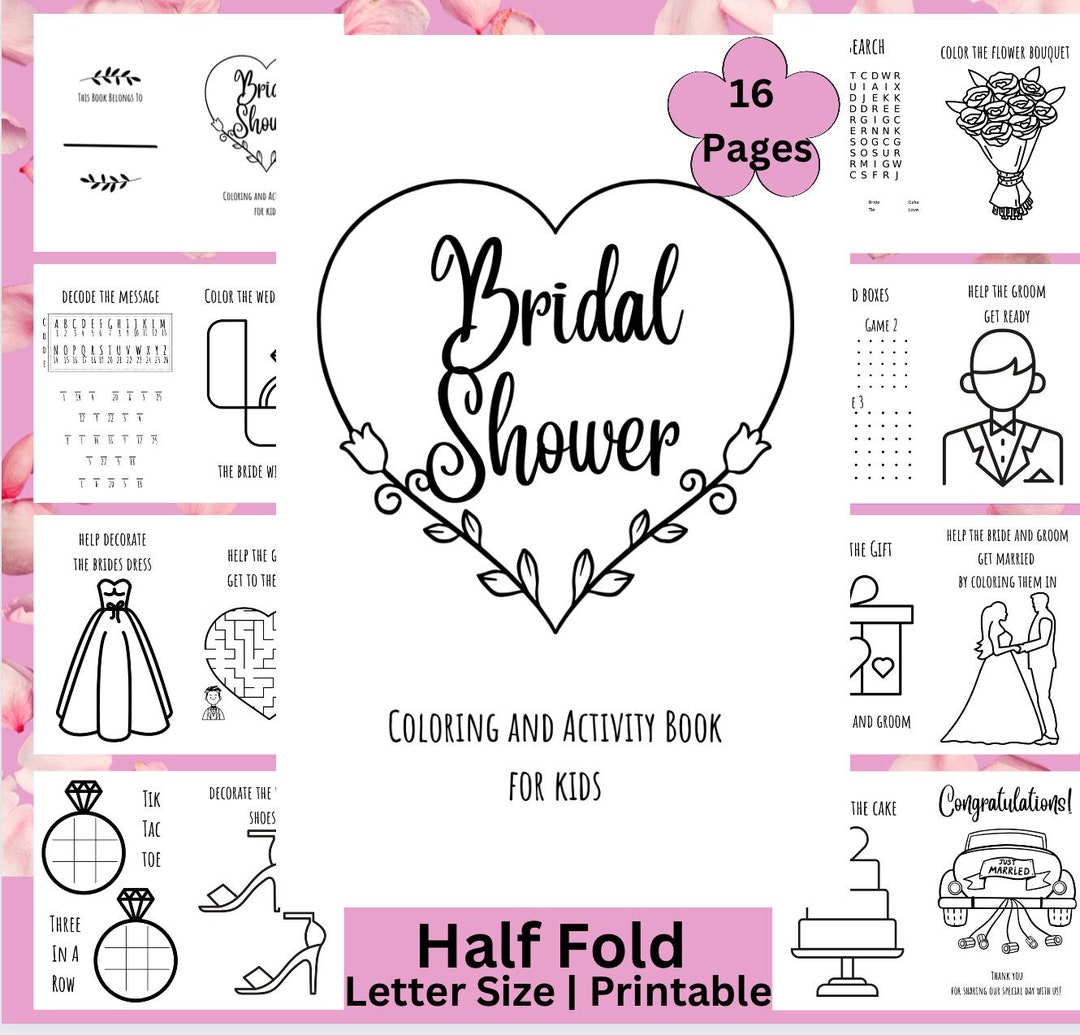 Bridal Shower Activity and Coloring Book Printable - Etsy