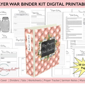 Faith Prayer War Binder for Bible Study, Prayer Journaling or Gratitude ...
