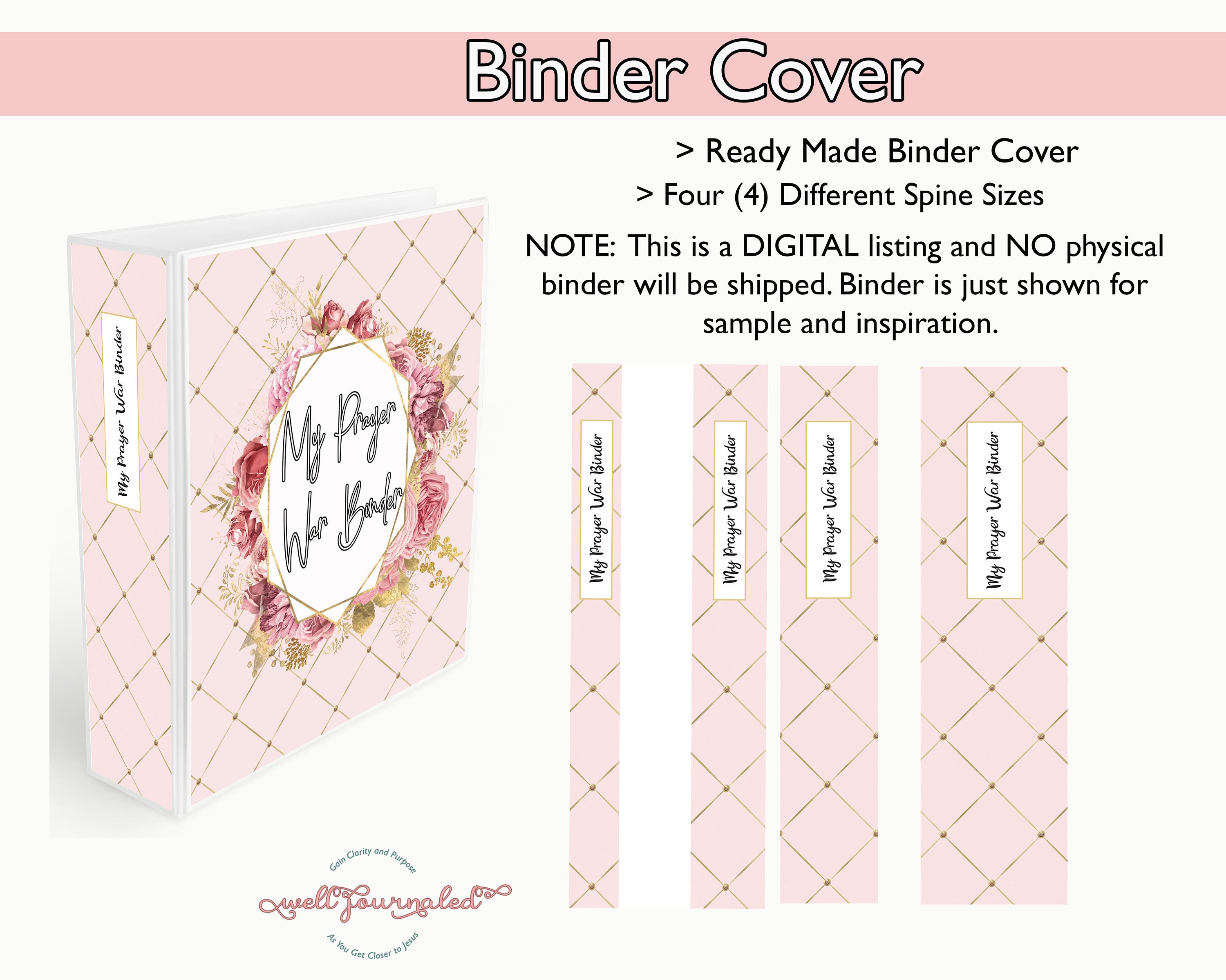 War Binder or Prayer Binder Binder Dividers Cover and Tabs Digital ...