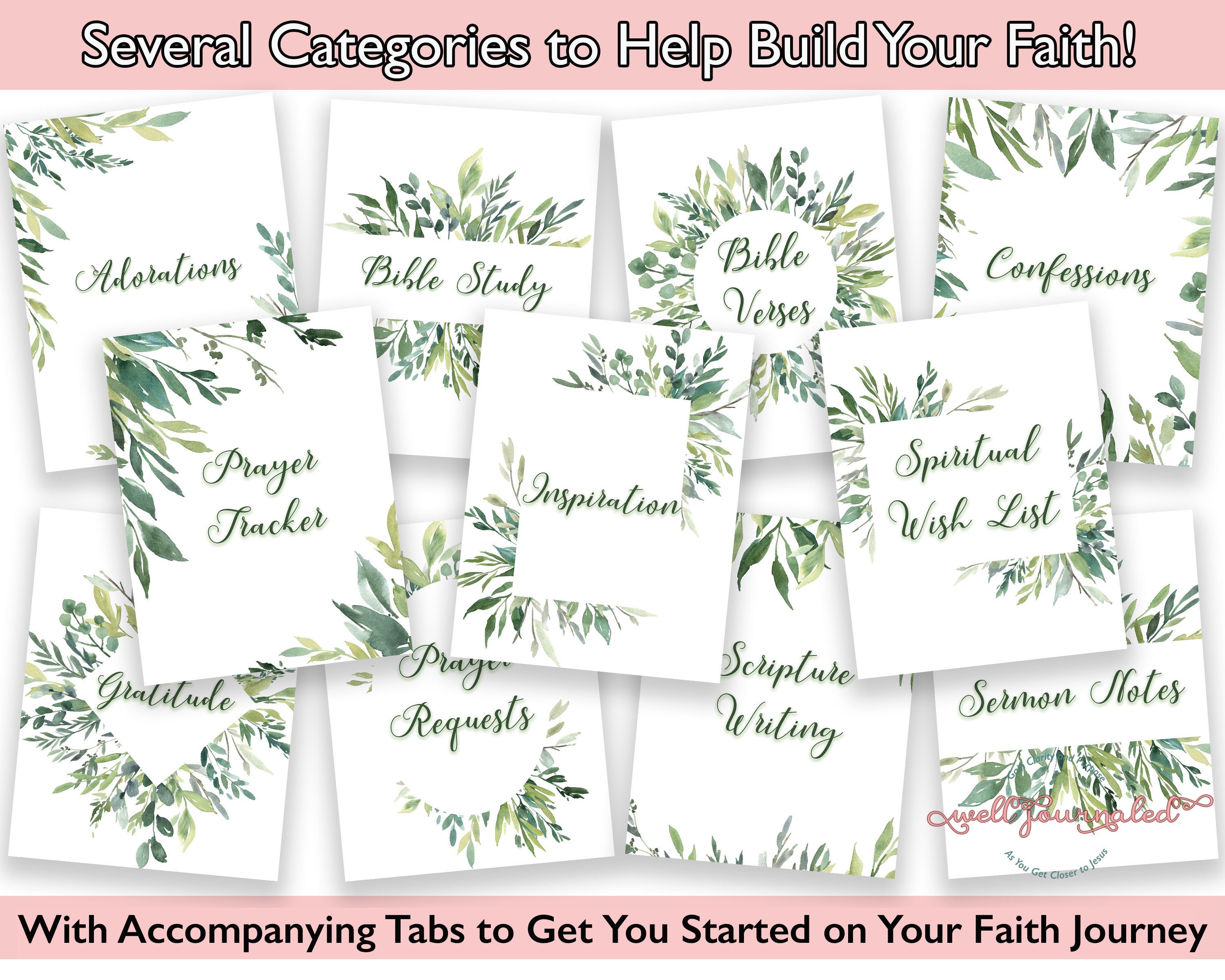 Prayer Journal Printable Binder Dividers Cover and Tabs for Women | War ...