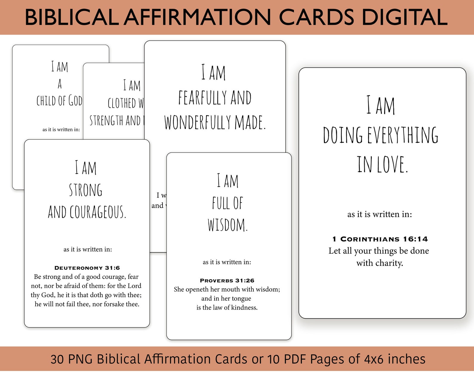 Biblical Affirmation Cards Printable I Am Bible Verse Cards Scripture ...