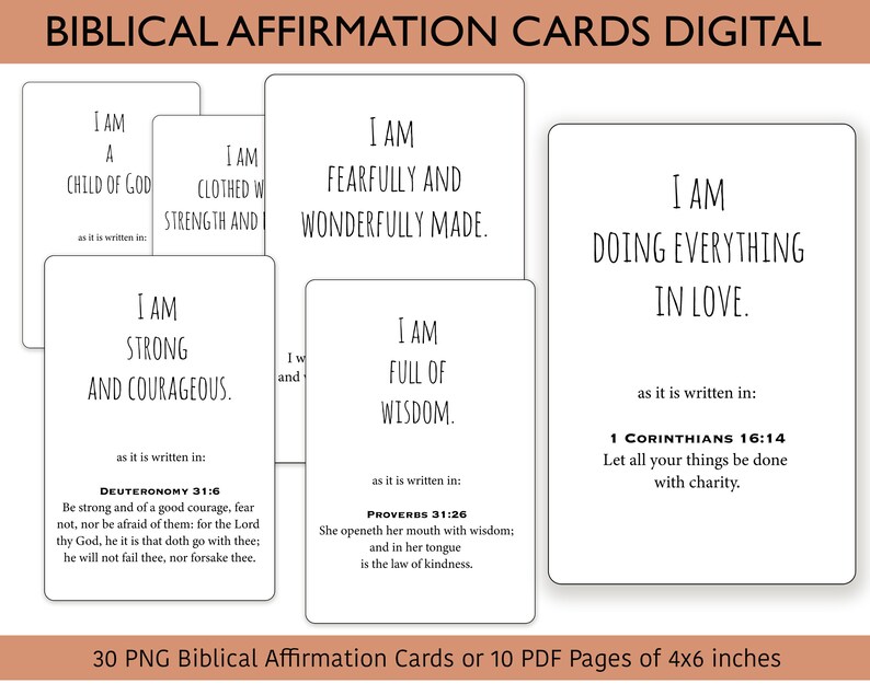 Biblical Affirmation Cards Printable | I Am Bible Verse Cards ...
