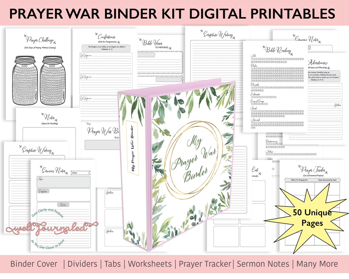 Prayer Binder or War Binder for Faith Journal, Bible Study or Gratitude ...