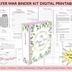 Prayer Binder or War Binder for Faith Journal, Bible Study or Gratitude ...