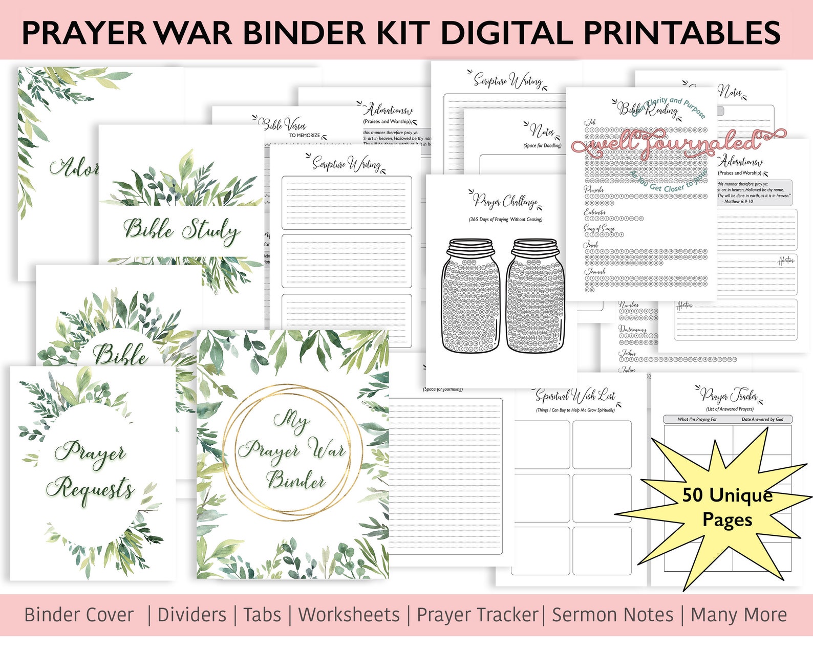 Prayer Binder or War Binder for Faith Journal, Bible Study or Gratitude ...
