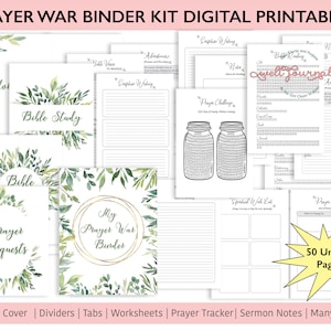 Prayer Binder or War Binder for Faith Journal, Bible Study or Gratitude ...