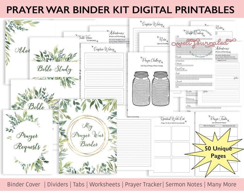 Prayer Binder or War Binder for Faith Journal, Bible Study or Gratitude ...