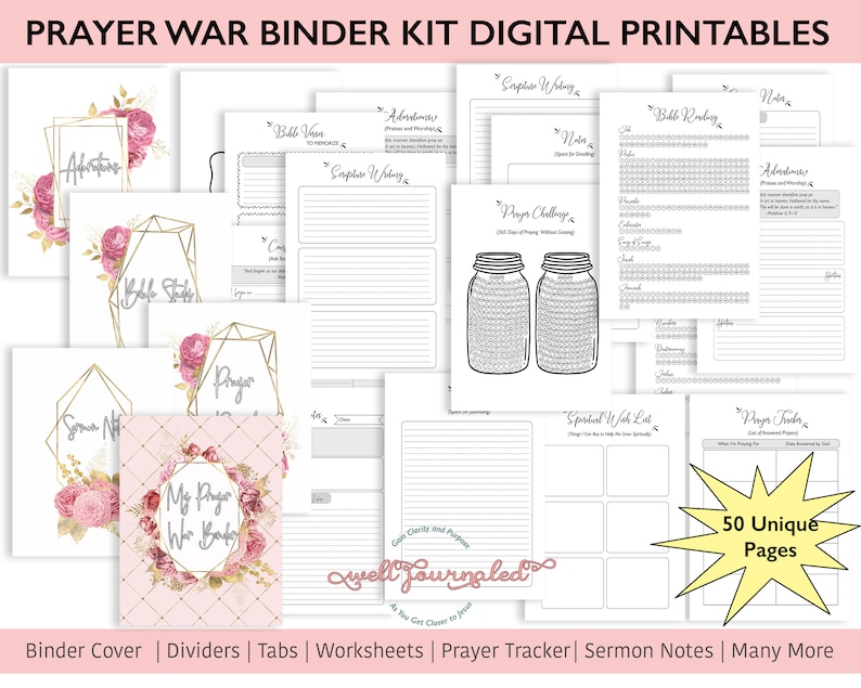 War Prayer Binder for Prayer Journaling, Faith Journal or Bible Study ...