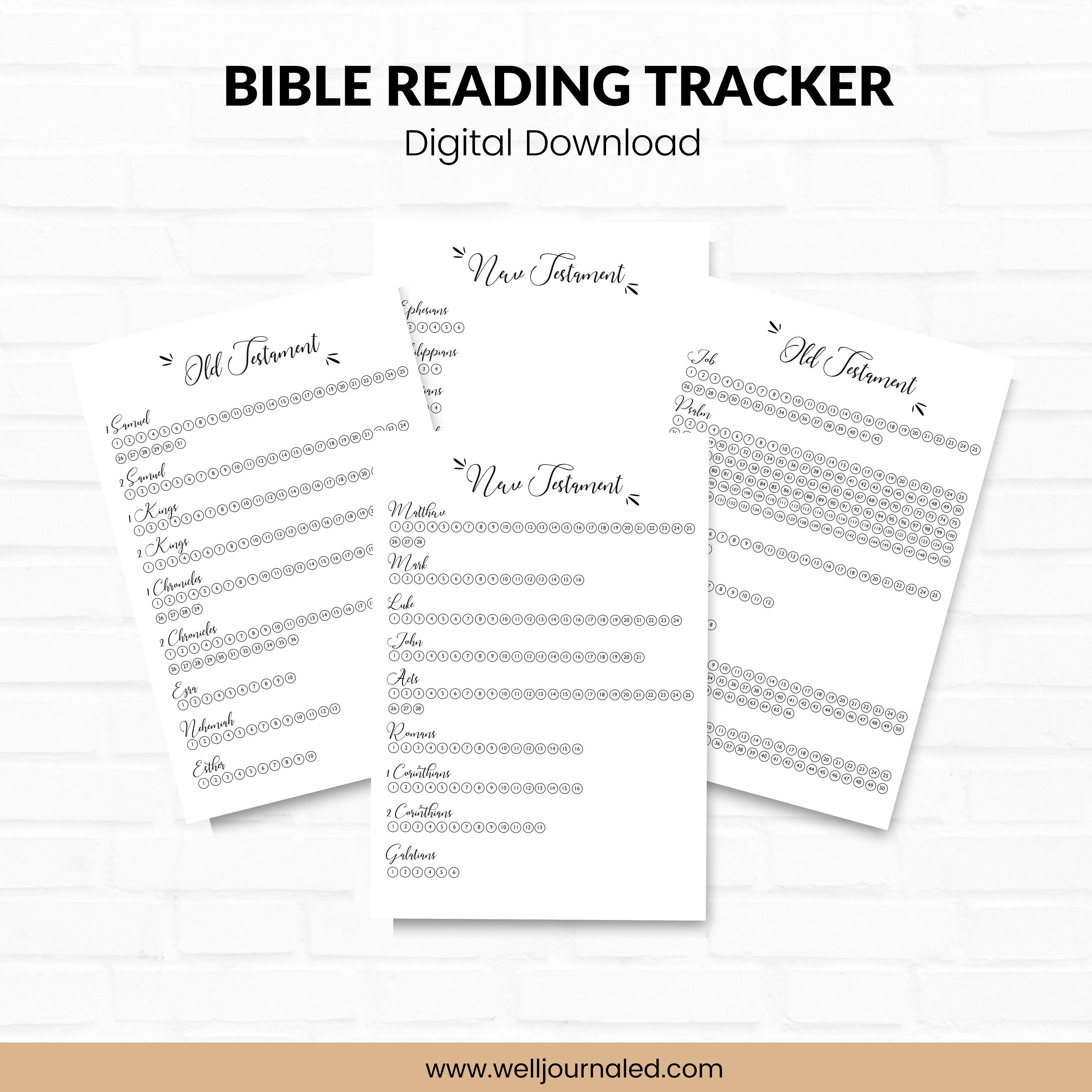 Bible Reading Plan Printable Bible Reading Checklist Bible Reading ...