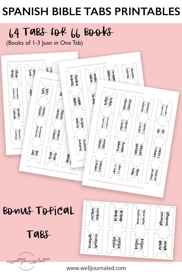 Bible Tabs Spanish Printable for Journaling Bible Digital - Etsy