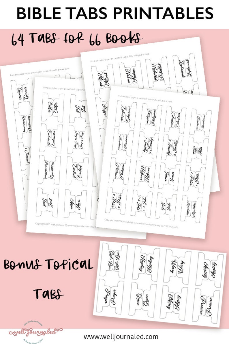 Bible Tabs Printable for Journaling Bible Bible Divider for - Etsy
