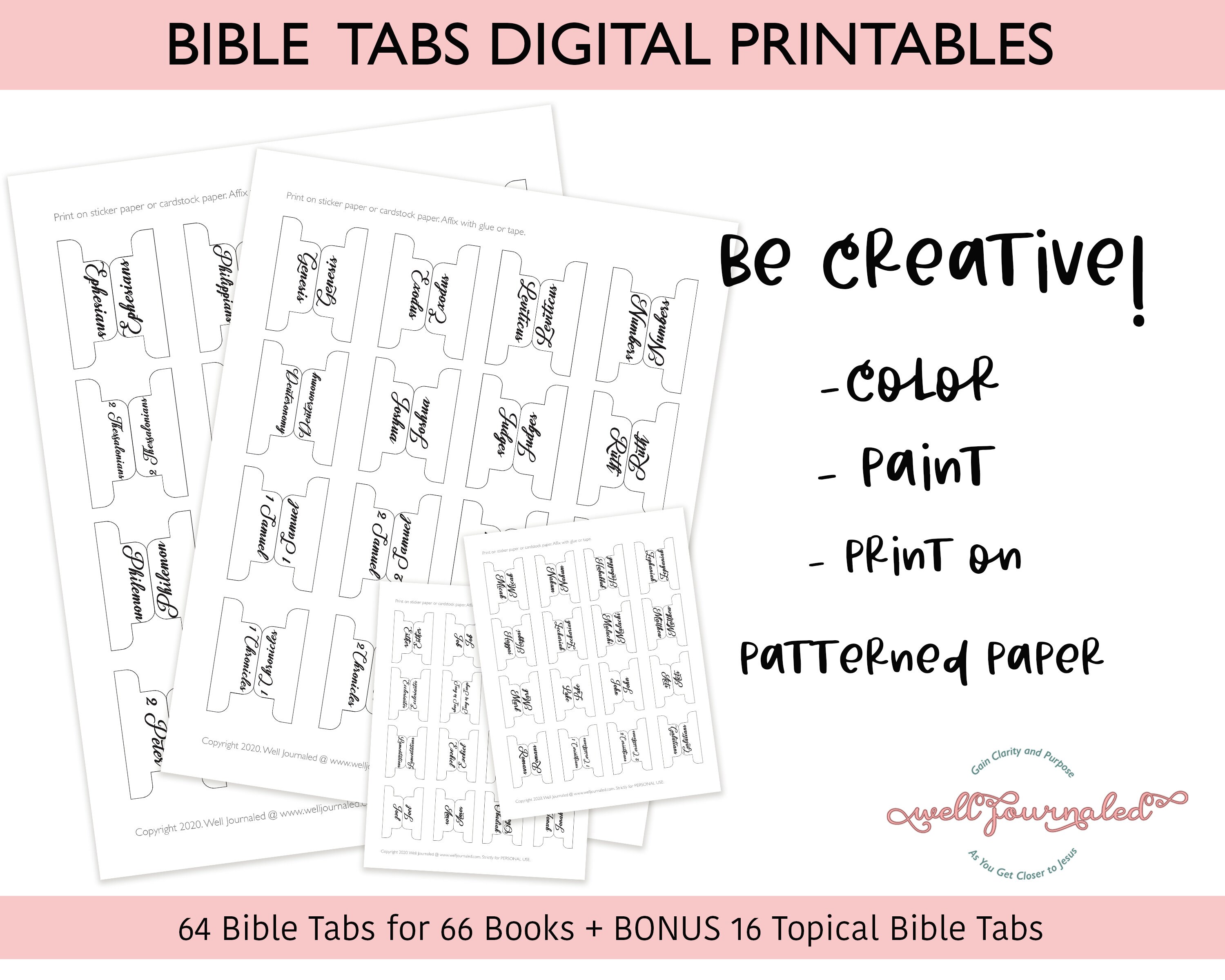 Bible Tabs Printable for Journaling Bible Bible Divider for - Etsy