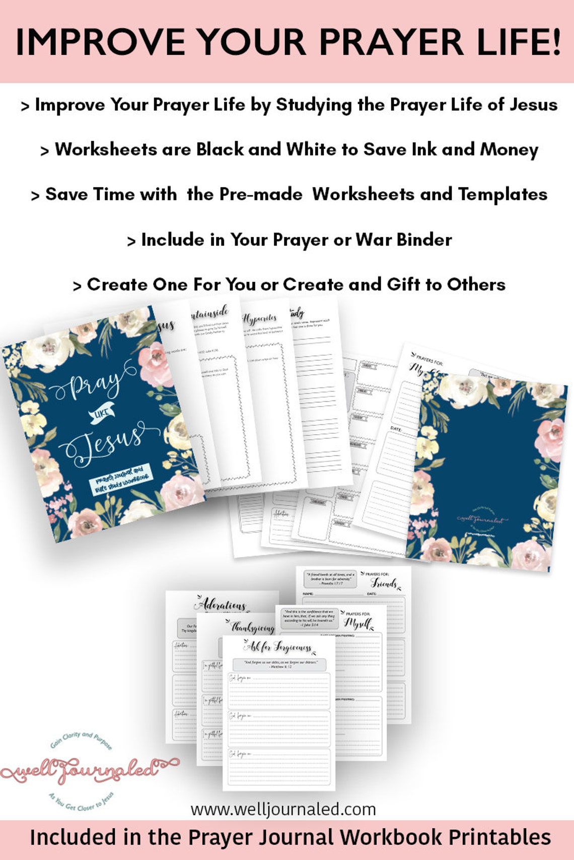 Prayer Journal and Bible Study Guide Printable Template - Etsy