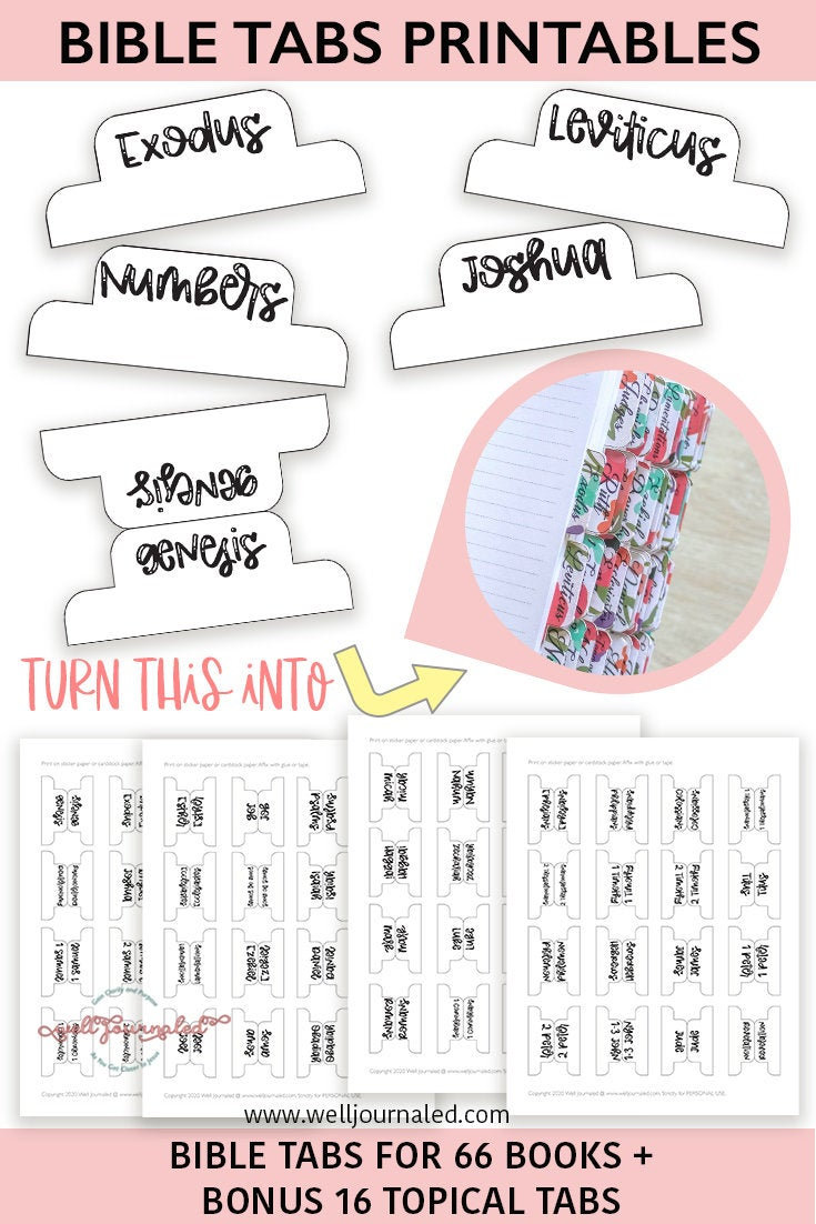 Bible Tabs Bible Tabs Printable for Journaling Bible Bible - Etsy