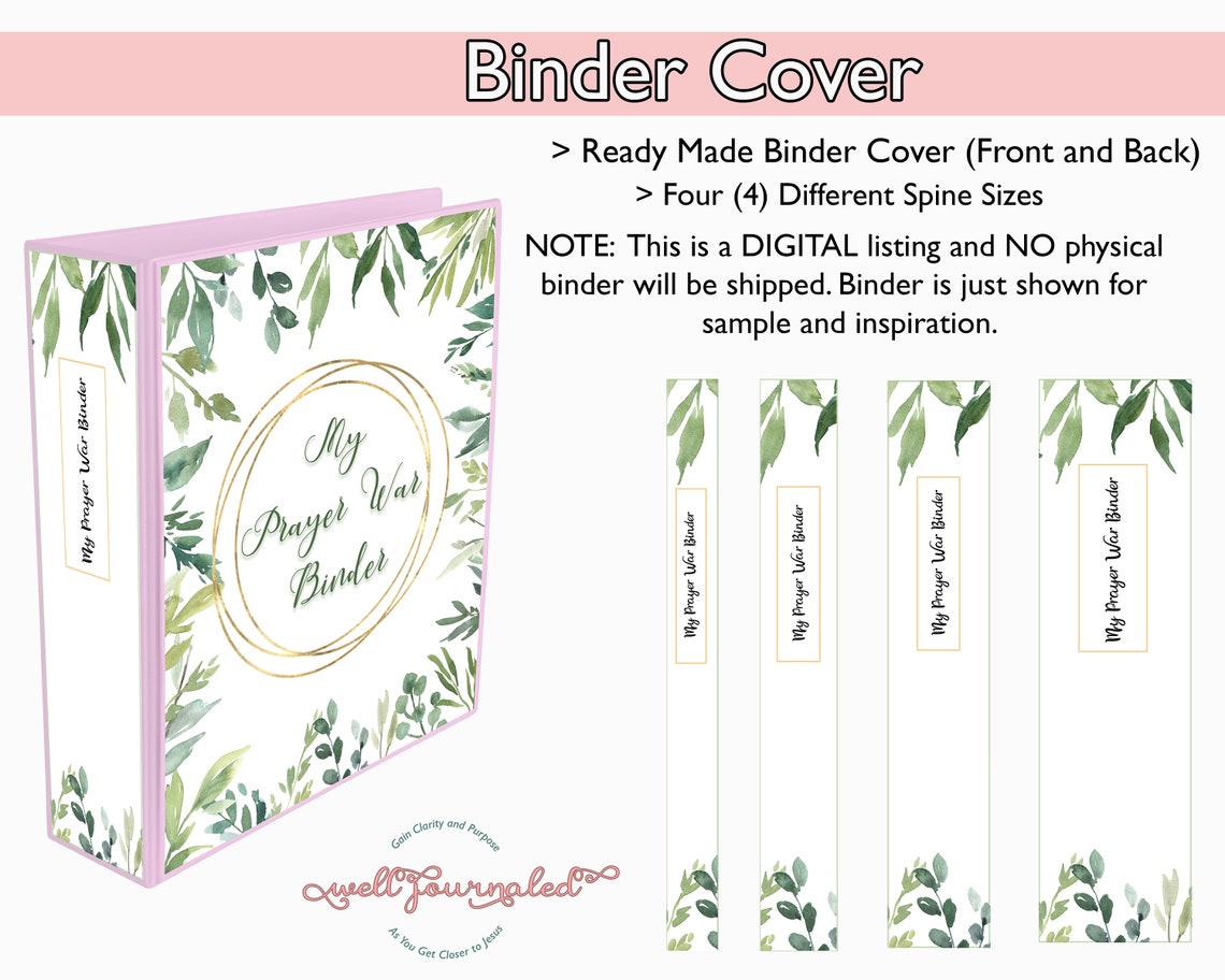 Prayer Journal Printable Binder Dividers Cover and Tabs for Women War ...