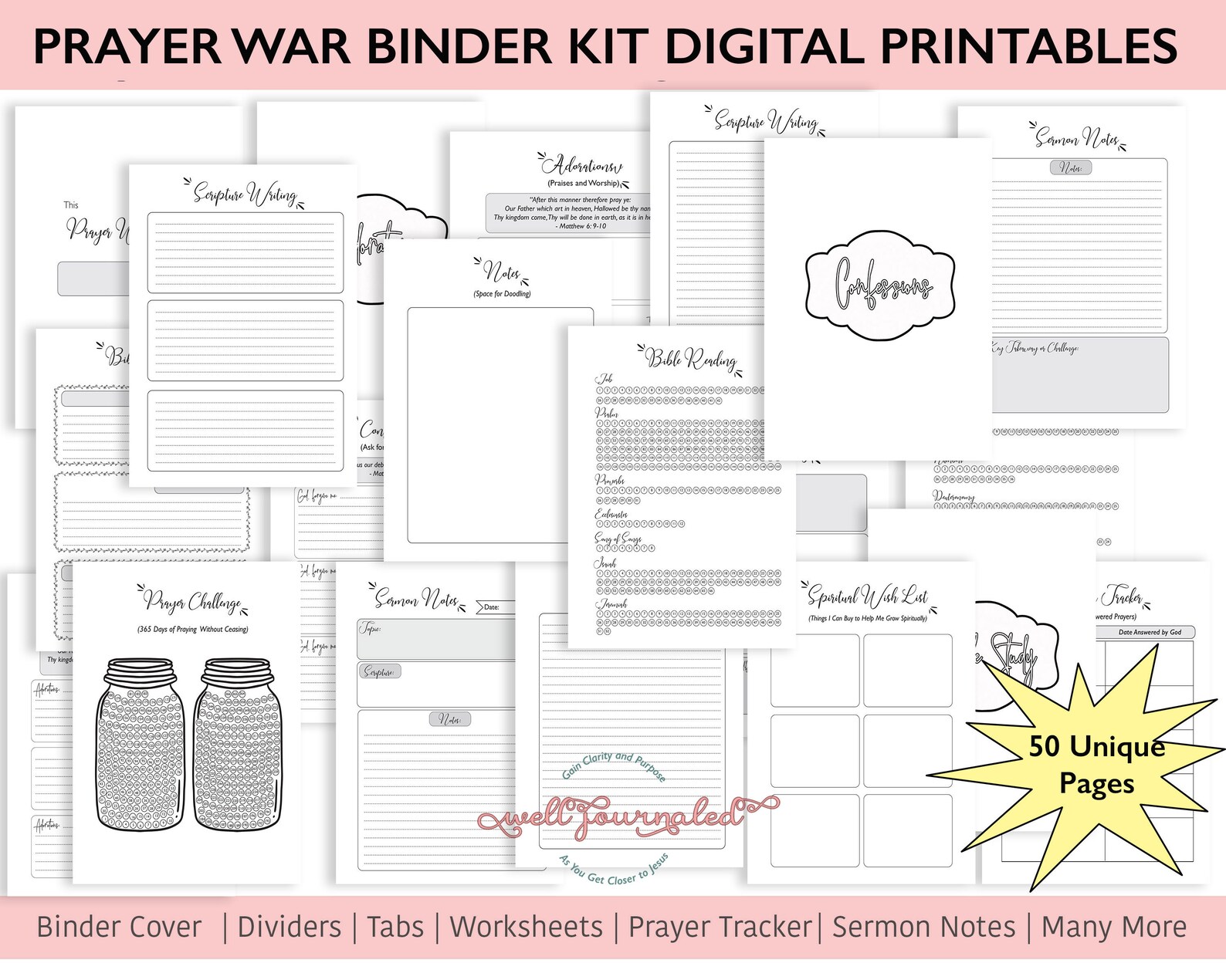 Prayer War Binder Printable | Prayer Journal and Bible Study Kit ...
