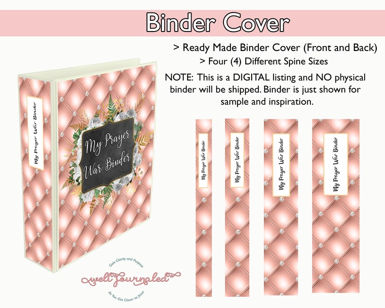 Prayer Binder or War Binder Dividers Cover and Tabs Digital Printable ...