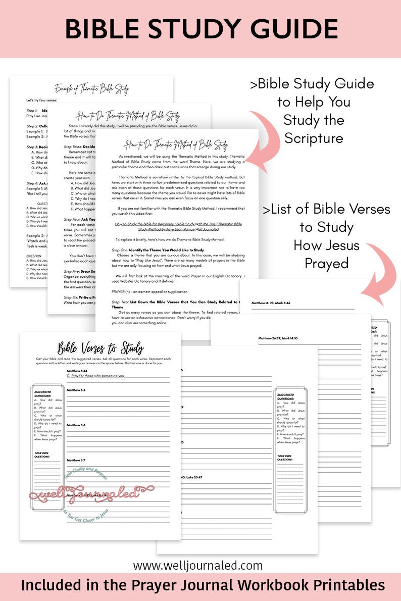 Prayer Journal and Bible Study Guide Printable Template - Prayer War ...