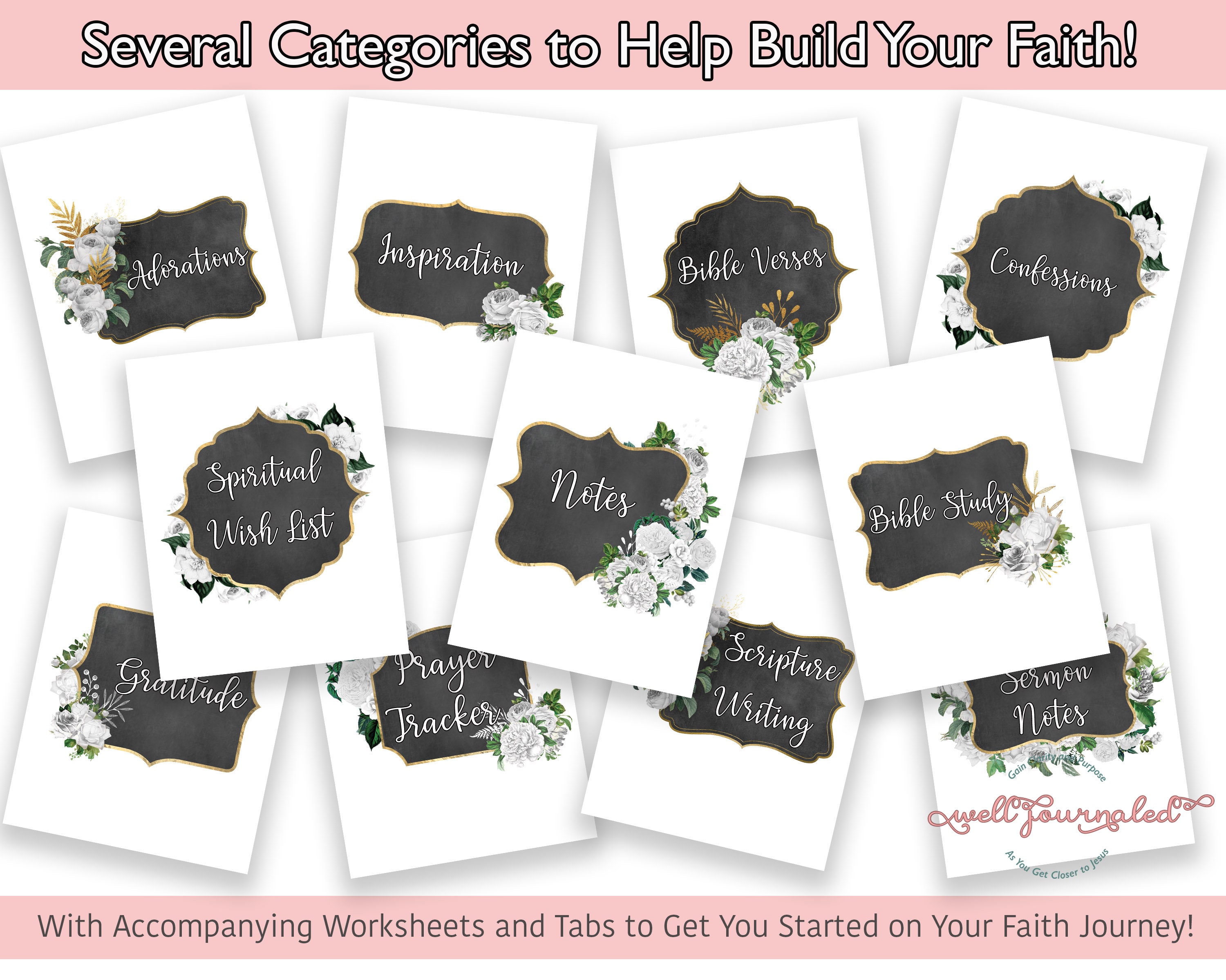Faith Prayer War Binder for Bible Study, Prayer Journaling or Gratitude ...