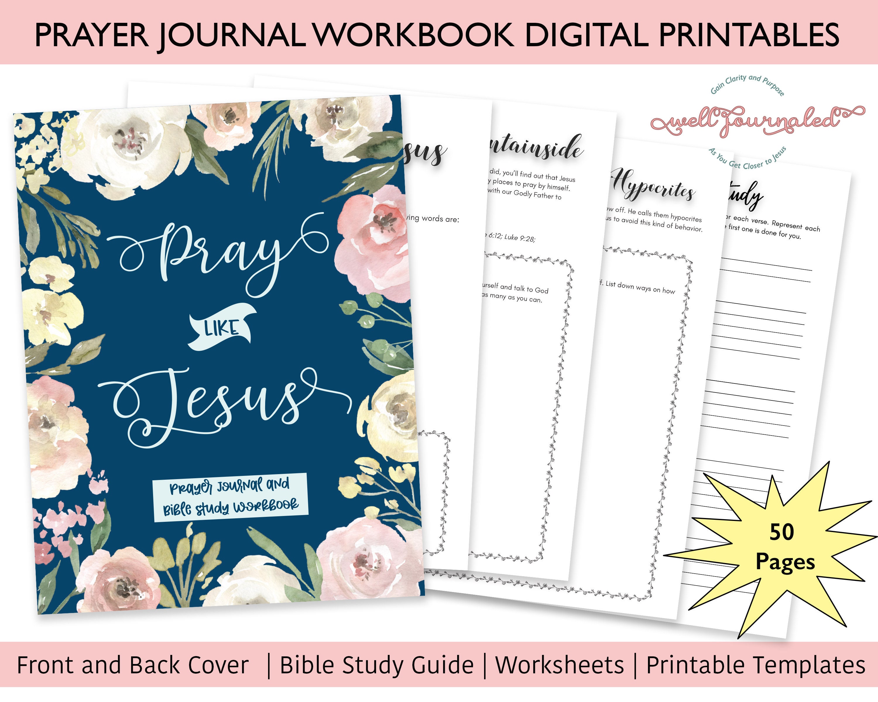 Prayer Journal and Bible Study Guide Printable Template - Prayer War ...