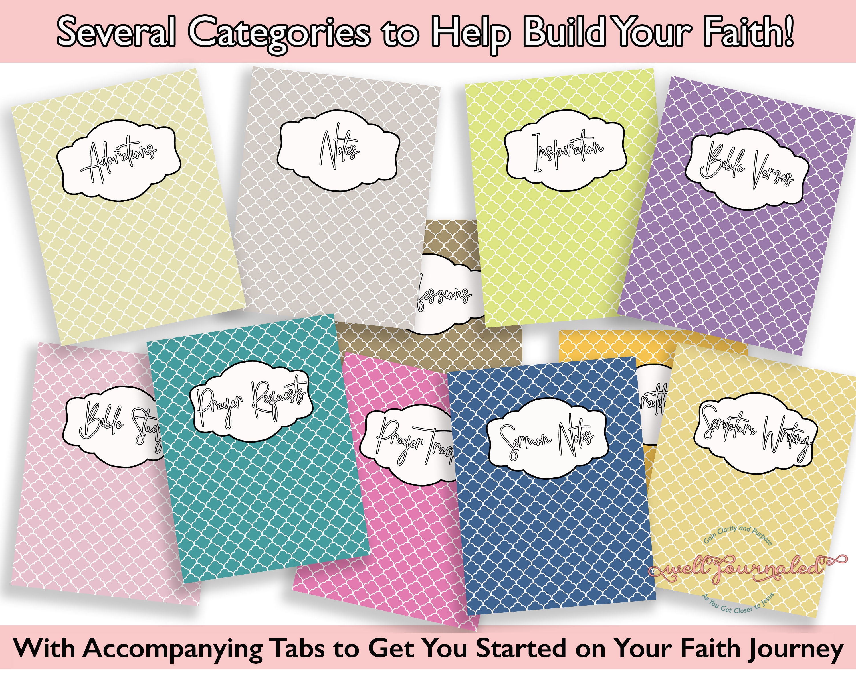 Prayer Journal Binder Dividers Cover and Tabs for Women Printables ...