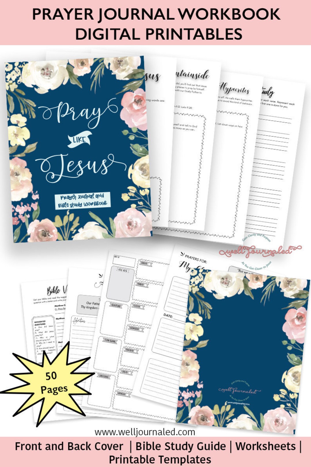 Prayer Journal and Bible Study Guide Printable Template - Prayer War ...