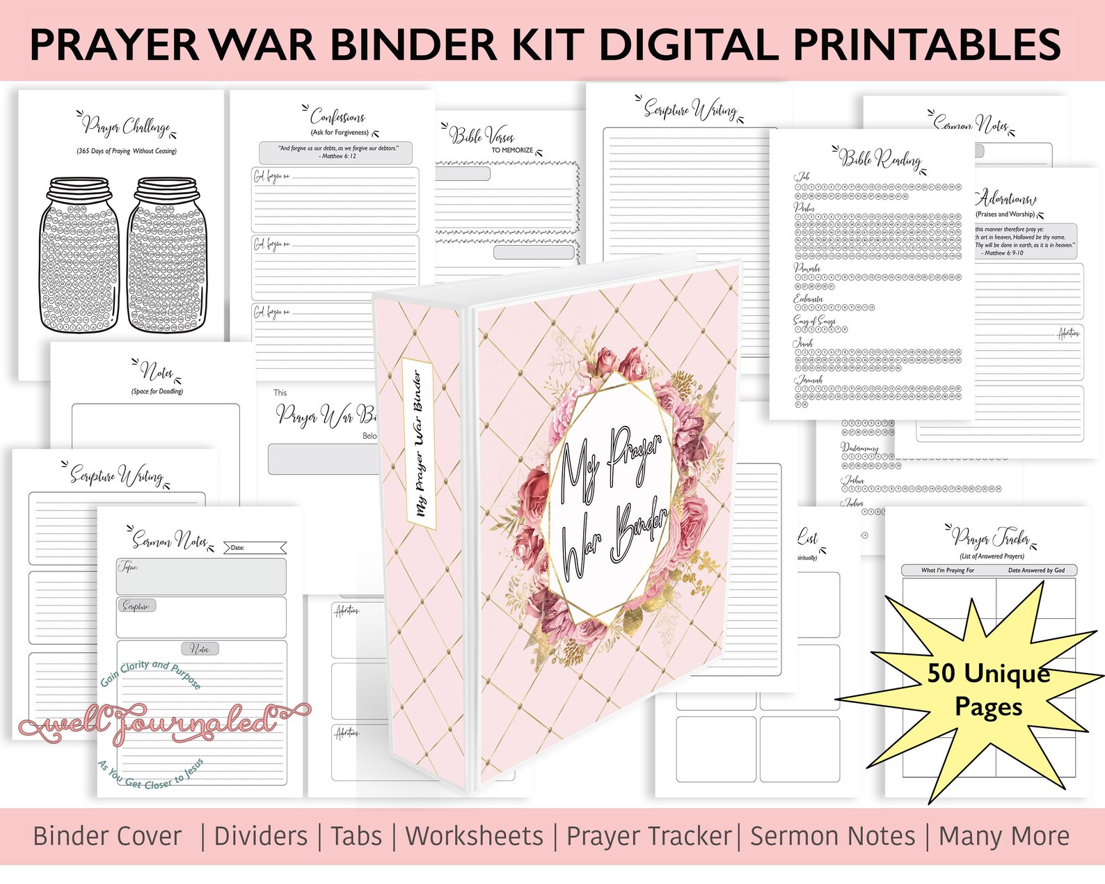 War Prayer Binder for Prayer Journaling, Faith Journal or Bible Study ...