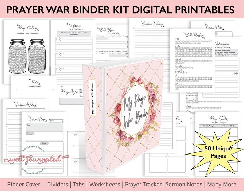War Prayer Binder for Prayer Journaling, Faith Journal or Bible Study ...