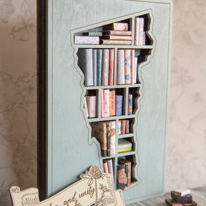 State Shaped Mini Bookshelf Svg, Bookcase Svg Gift for Woman Who Has ...