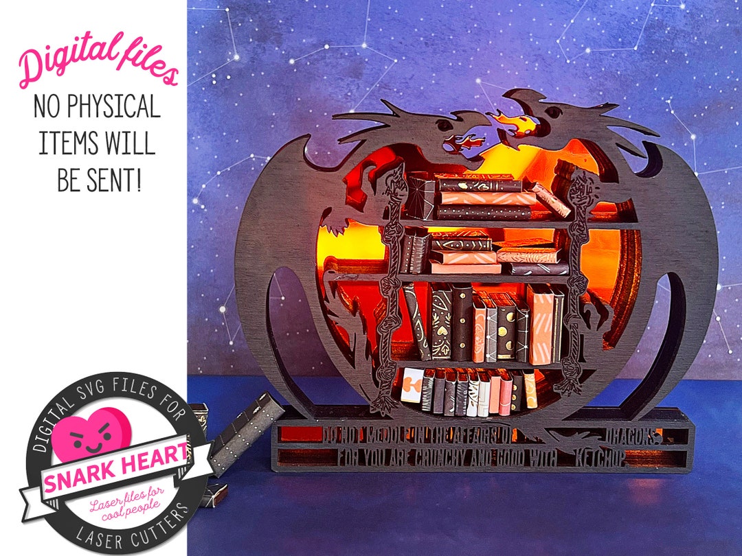 Dragon Mini Bookshelf and Books Dollhouse Bookcase DIY Craft - Etsy