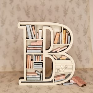 Initial Svg Bookshelf Ornament Laser Cut Files for Wood, Grannycore ...