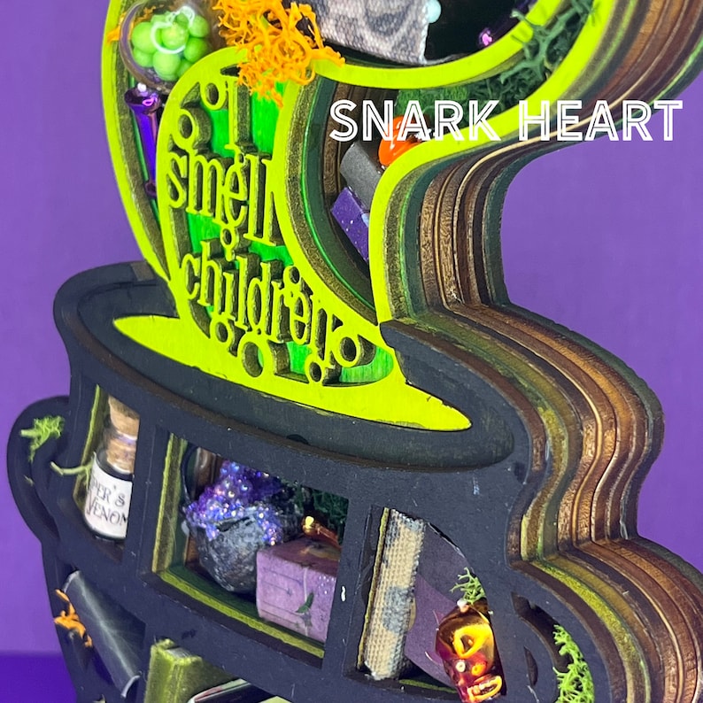 Halloween Cauldron Mini Bookshelf Svg File for Laser Cutting, Great ...