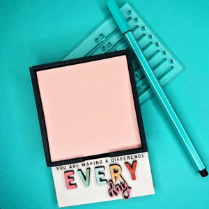 Sticky Note Holder Laser Cut File, Sticky Note Pad Holder Glowforge ...