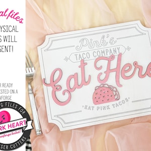 Pink Taco Sign Laser Cut Files for Wood, Funny LGBTQ Gifts for Women ...