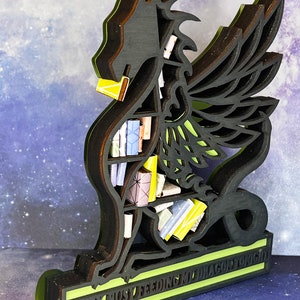 Dragon Bookshelf for Book Lovers, Mini Bookshelf and Books, Dollhouse ...