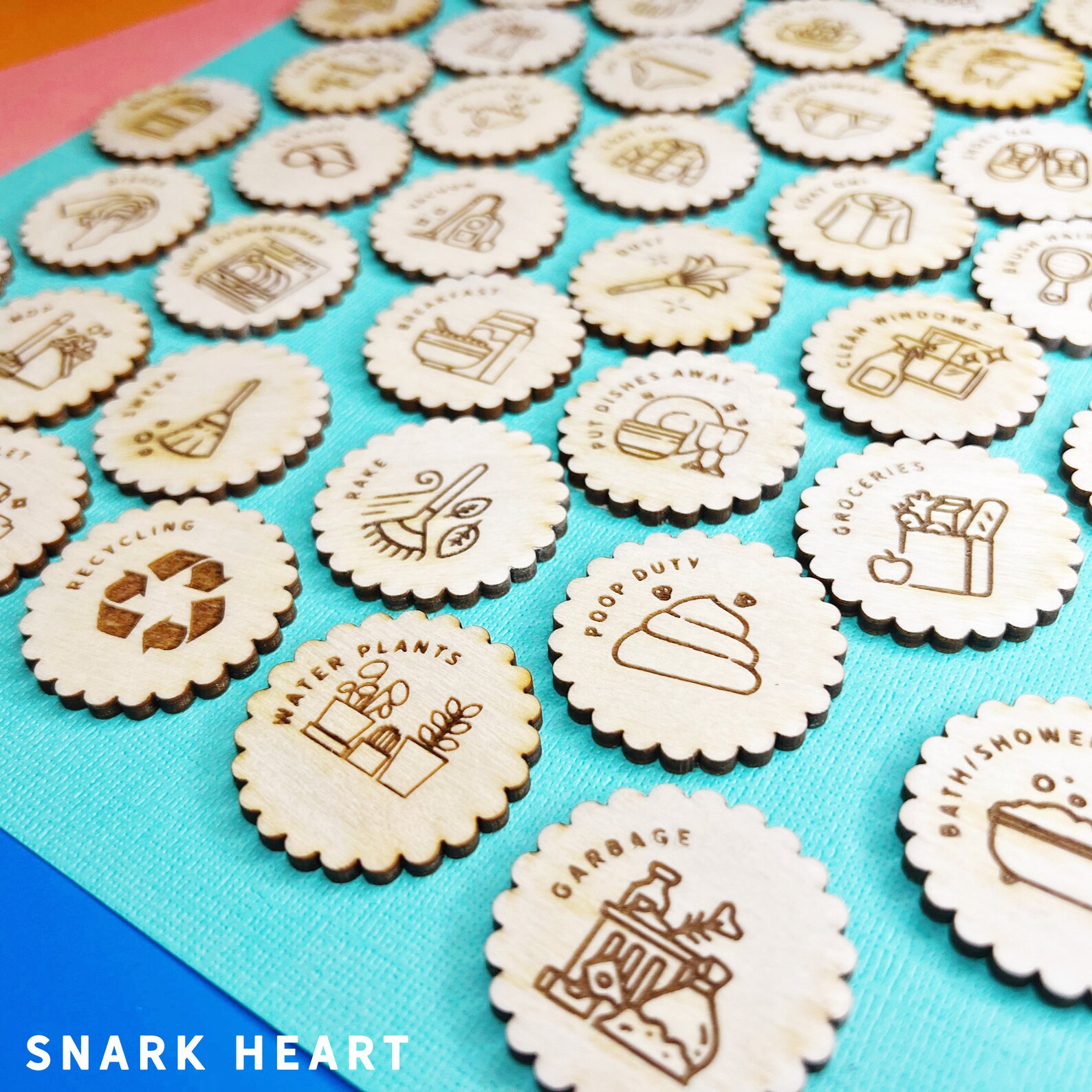 Chore Chart Magnets Laser Cut Files for Wood Responsibility - Etsy