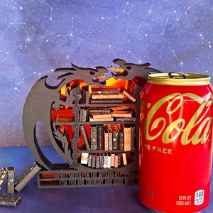 Dragon Mini Bookshelf and Books, Dollhouse Bookcase DIY Craft for ...