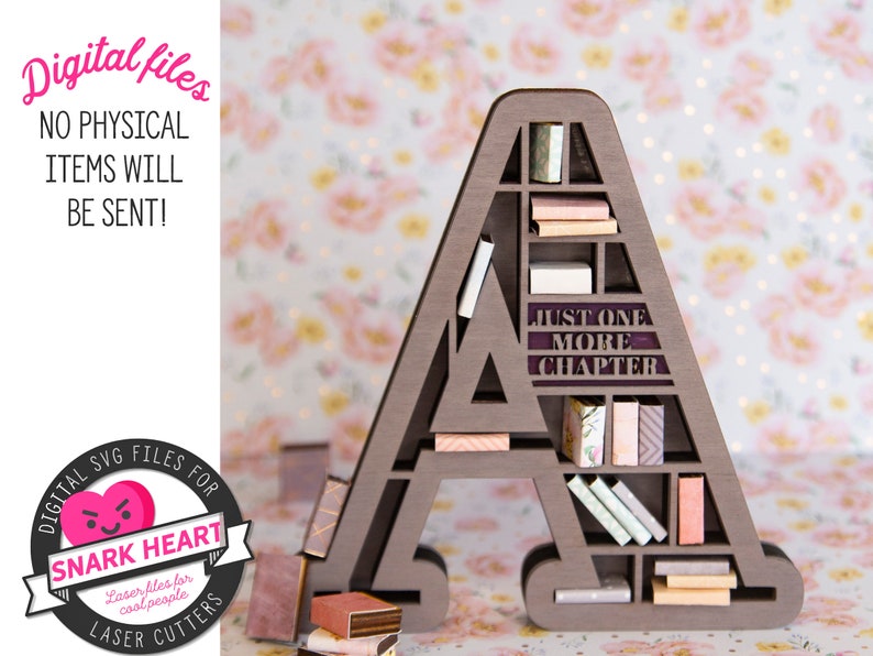 Initial Svg Bookshelf Ornament Laser Cut Files for Wood, Grannycore ...