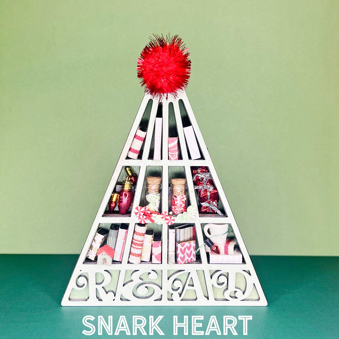 Christmas Tree Mini Bookshelf Svg File for Glowforge Aura,glowforge ...